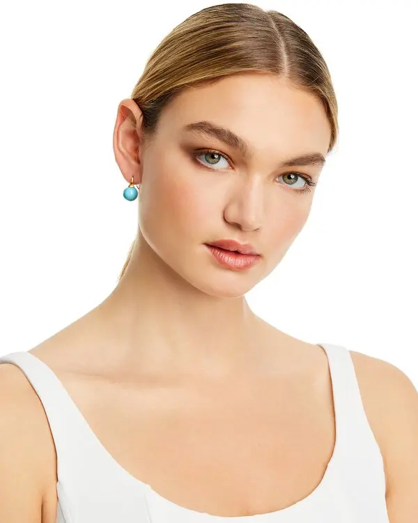 Marco Bicego 18k Yellow Gold Africa Boule Drop Earrings - Turquoise