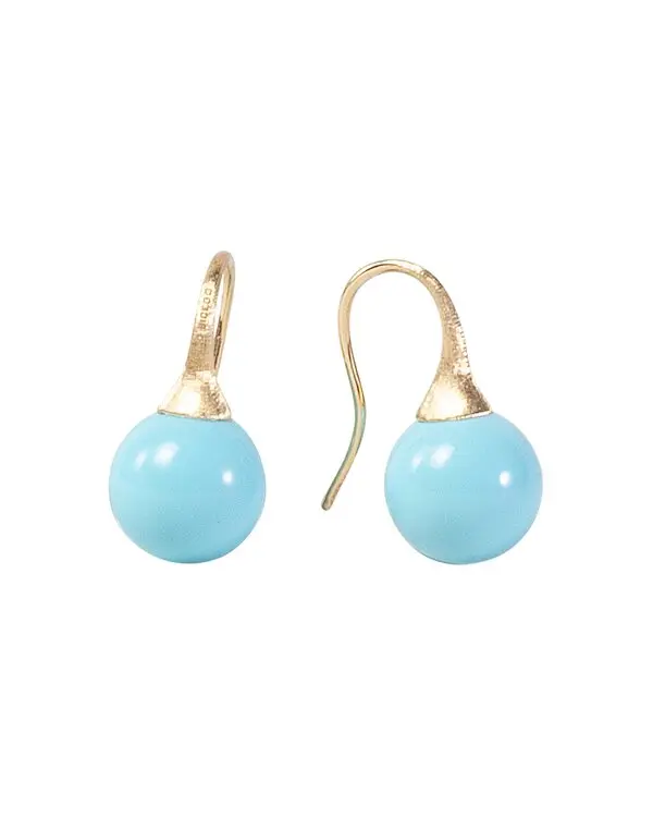 Marco Bicego 18k Yellow Gold Africa Boule Drop Earrings - Turquoise