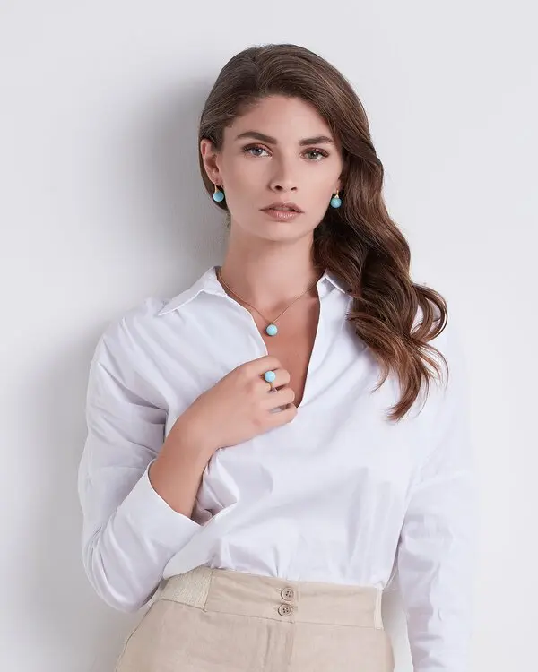 Marco Bicego 18k Yellow Gold Africa Boule Drop Earrings - Turquoise