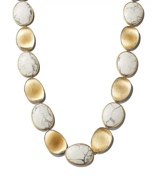 Marco Bicego 18k Yellow Gold Lunaria Howlite Petal Necklace - White/gold