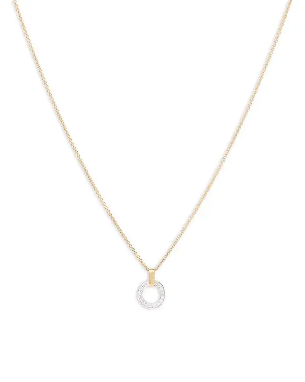 Marco Bicego 18k Gold Jaipur Link Diamond Circle Pendant Necklace - White/gold