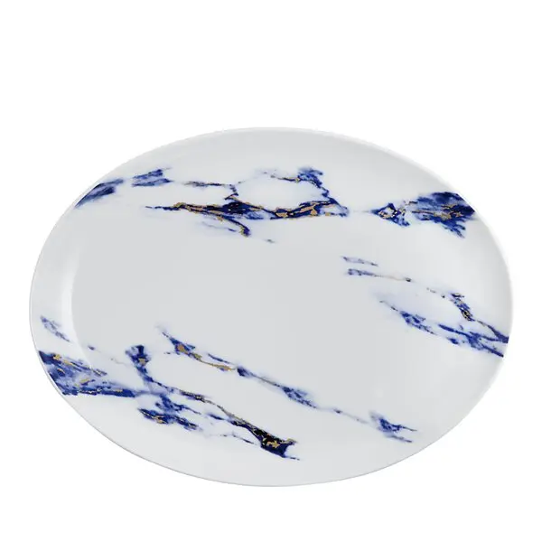 Prouna Marble 14 Oval Platter - Azure