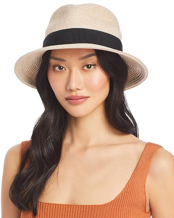 Eric Javits Squishee Classic Fedora - Cream/black