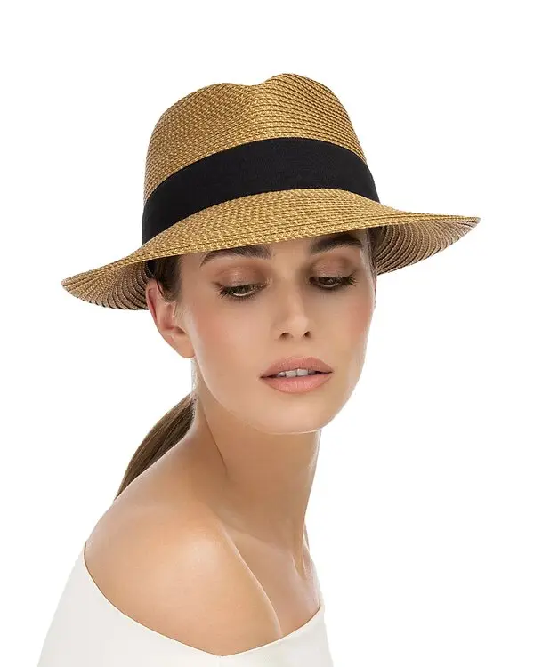 Eric Javits Squishee Classic Fedora - Natural/black