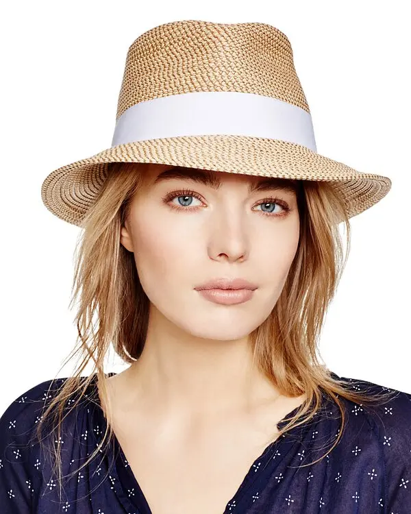 Eric Javits Squishee Classic Fedora - Peanut/white