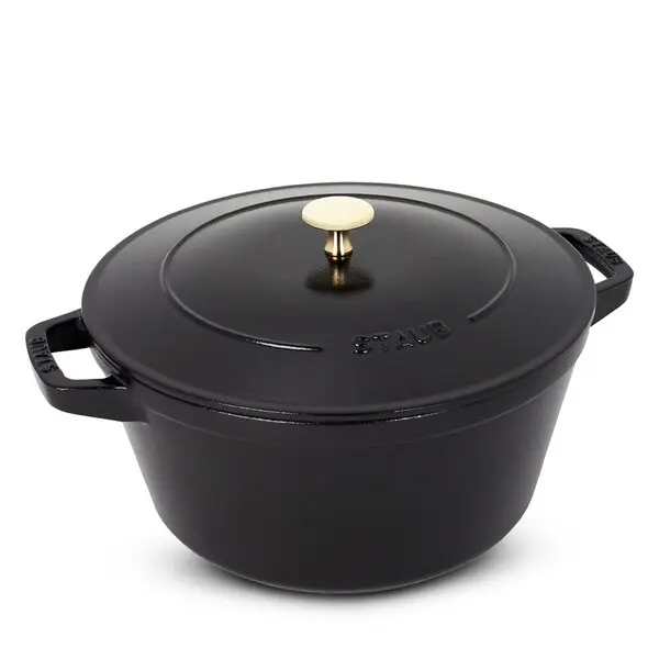 STAUB 4 Pc. Stackable Enameled Cast Iron Set - Black