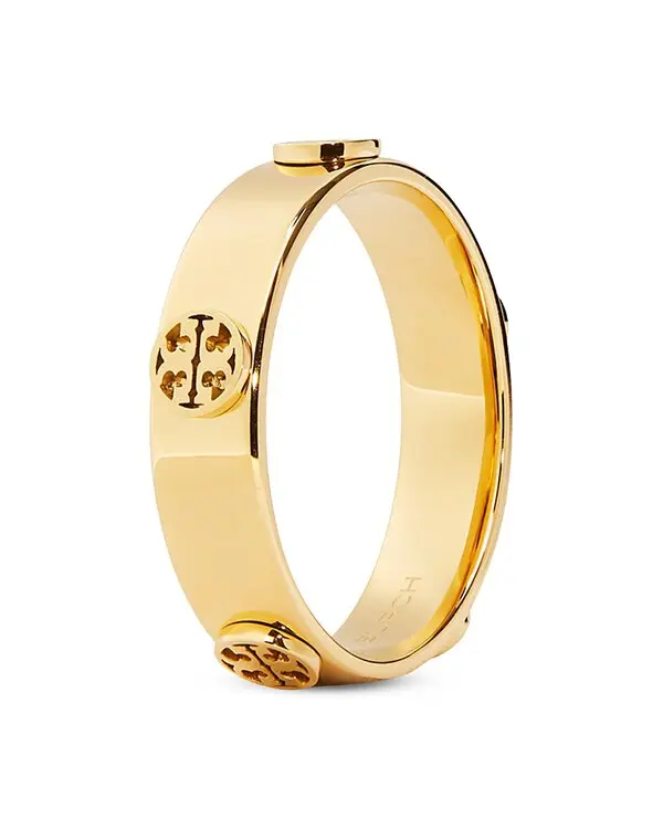 Tory Burch Miller Logo Studded Band Ring - Gold
