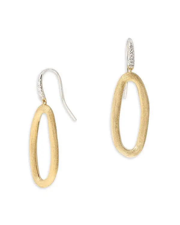 Marco Bicego 18k Gold Jaipur Link Diamond Drop Earrings - Gold/white