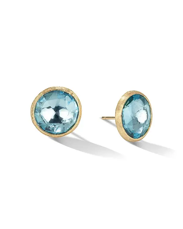 Marco Bicego 18k Yellow Gold Jaipur Stud Earrings - Blue Topaz
