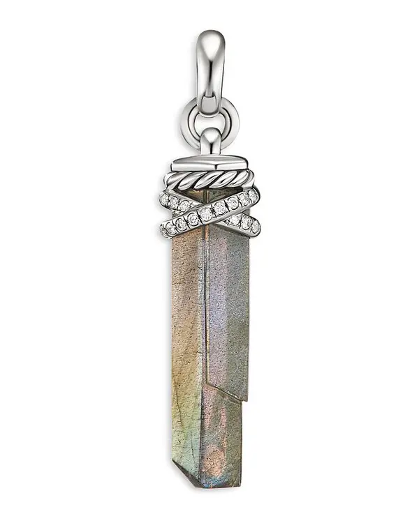 David Yurman Sterling Labradorite And Diamond Amulet - Silver
