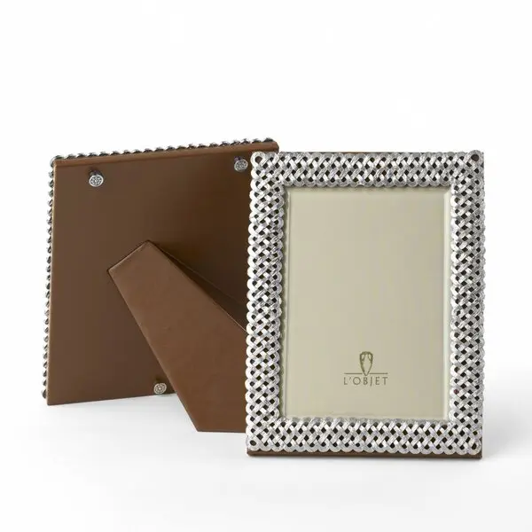 L'Objet Golden Braid" 4 X 6 Frame - Platinum