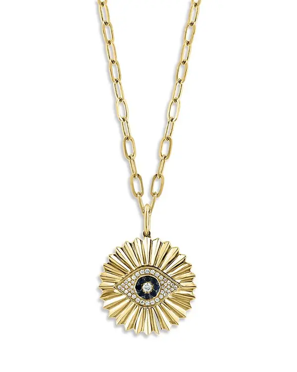 Bloomingdale'S Evil Eye Pendant Necklace - Gold/blue