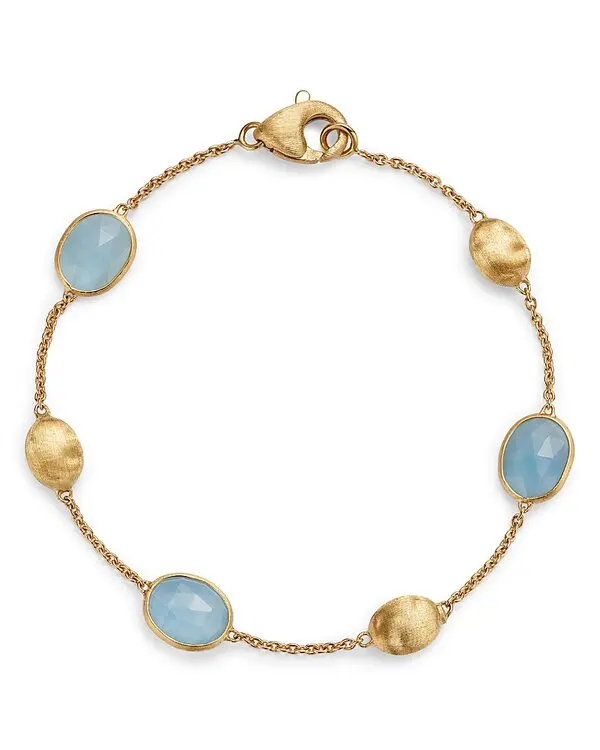 Marco Bicego 18k Yellow Gold Siviglia Aquamarine Link Bracelet - Blue/gold