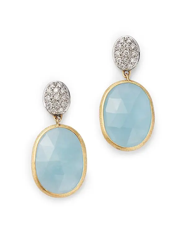 Marco Bicego Siviglia Aquamarine And Diamond Drop Earrings - Blue/white