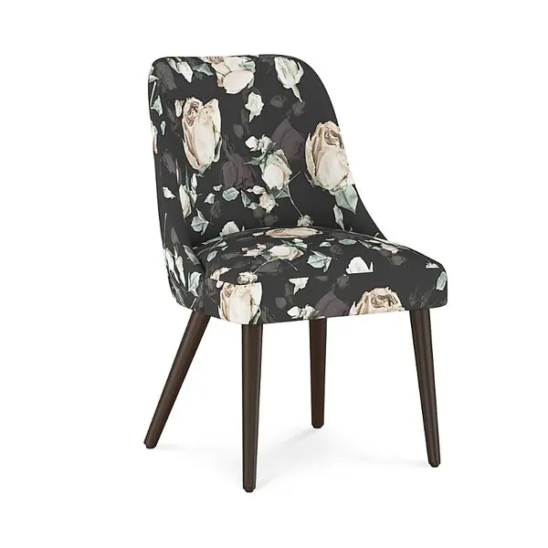 SKYLINE FURNITURE Sparrow & Wren Anita Rounded Back Dining Chair Exclusive - Champagne Roses Black