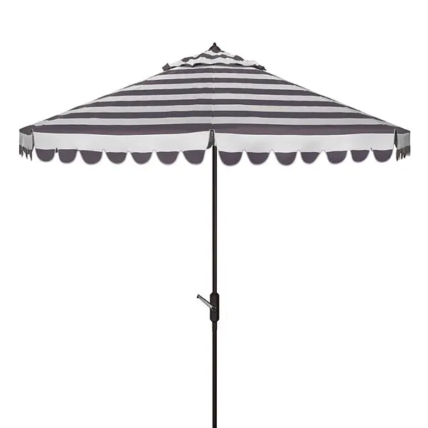 SAFAVIEH Vienna 11 Ft Crank Square Umbrella - Black/white