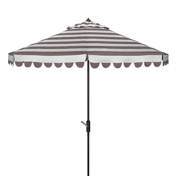 SAFAVIEH Vienna 11 Ft Crank Square Umbrella - Gray/white