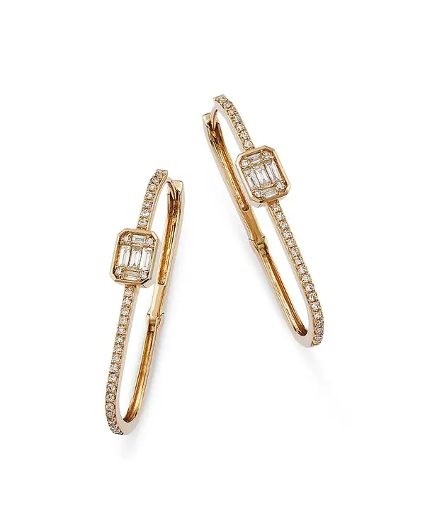 Bloomingdale'S Diamond Oval Hoop Earrings - Gold