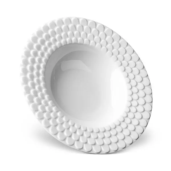 L'Objet Aegean Sculpted Soup Plate - White