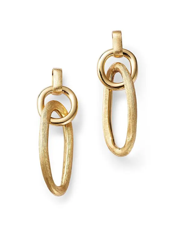 Marco Bicego Jaipur 18k Yellow Double Link Drop Earrings - Gold