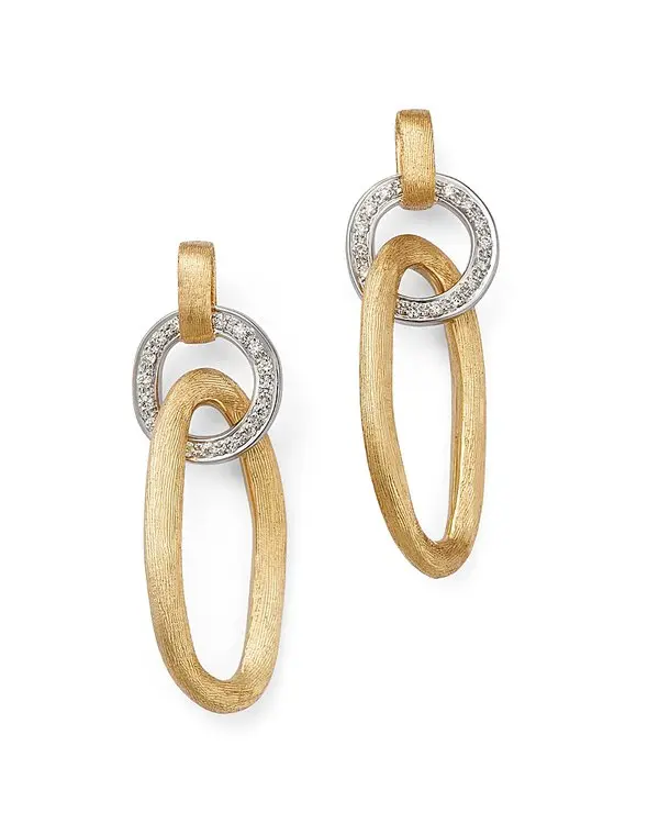 Marco Bicego Jaipur Diamond And 18k Gold Drop Earrings - Gold/white