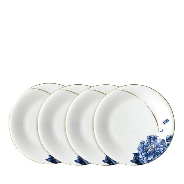 Prouna Emperor Flower Canape Plates, Set Of 4 - Gold