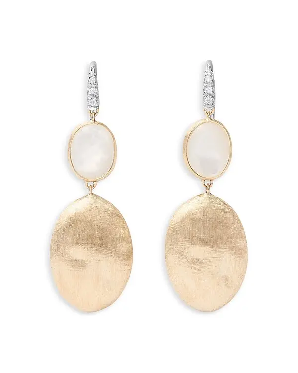 Marco Bicego 18k Gold Siviglia Mother Of Pearl & Diamond Oval Drop Earrings - White/gold
