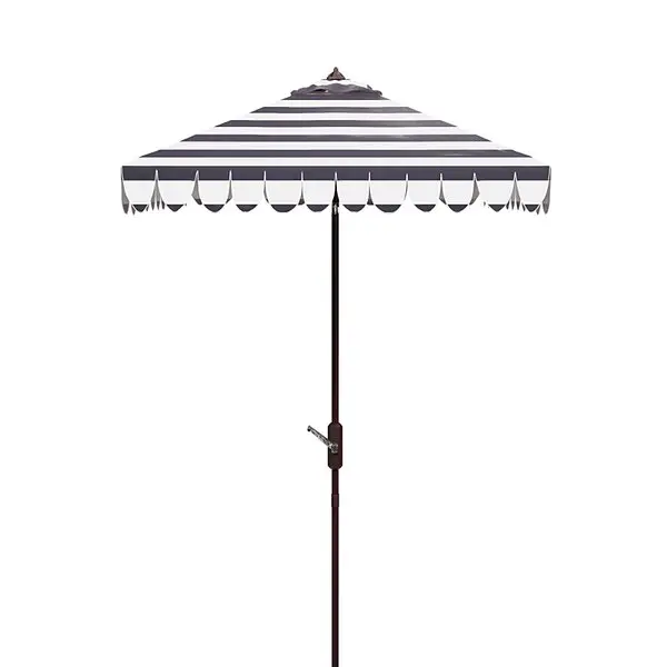 SAFAVIEH Vienna 7.5 Ft Crank Square Umbrella - Black/white