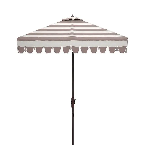 SAFAVIEH Vienna 7.5 Ft Crank Square Umbrella - Gray/white