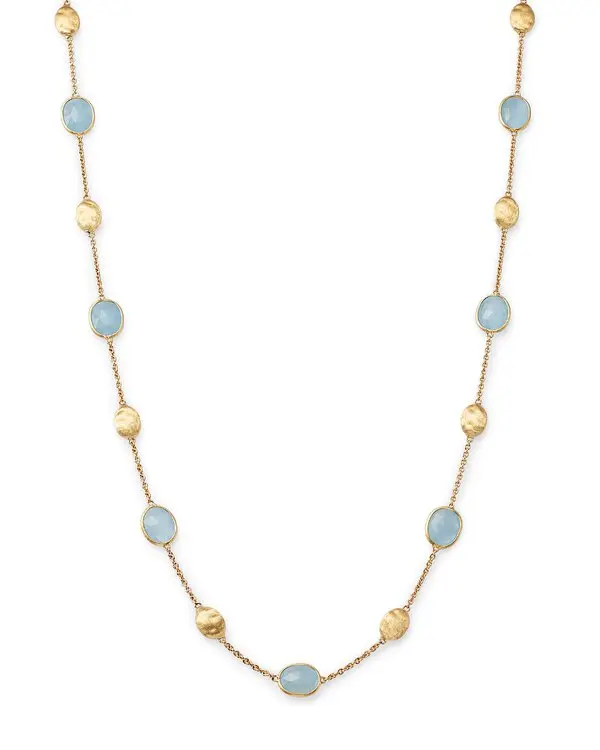 Marco Bicego 18k Yellow Gold Siviglia Aquamarine Necklace - Blue/gold