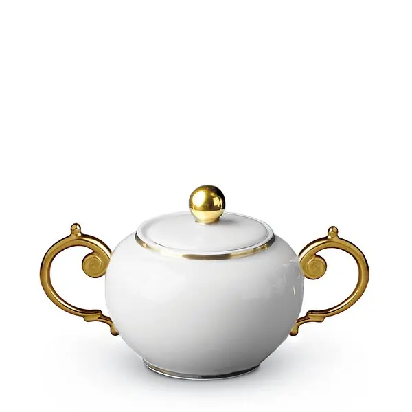 L'Objet Aegean Sugar Bowl - White/k Gold