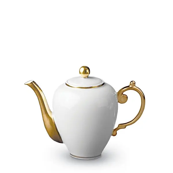 L'Objet Aegean Coffee Pot - White/k Gold