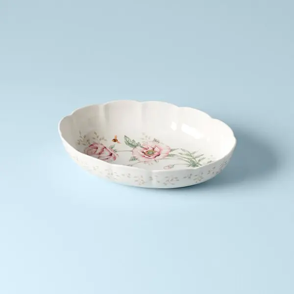 LENOX Butterfly Meadow Scalloped Oval Baker