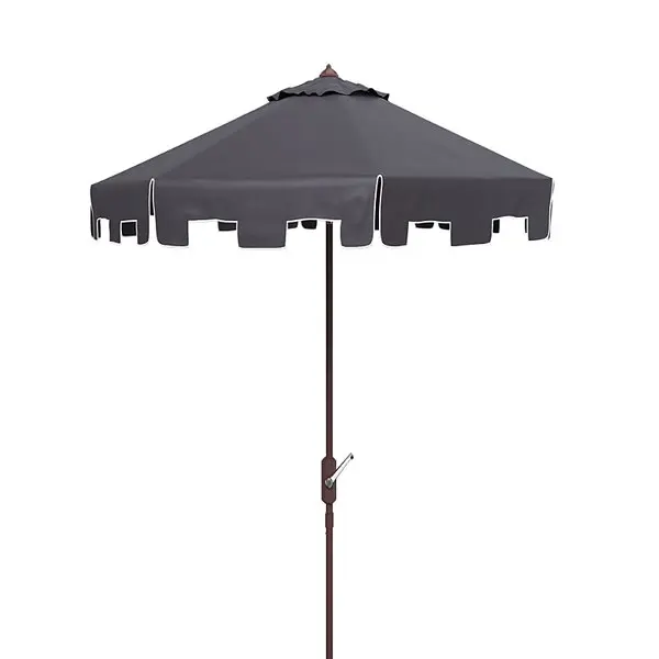 SAFAVIEH Zimmerman 11 Ft Crank Market Umbrella - Navy/white