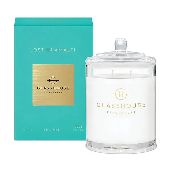 GLASSHOUSE FRAGRANCES Lost In Amalfi 13.4 Oz Triple Scented Candle - Blue