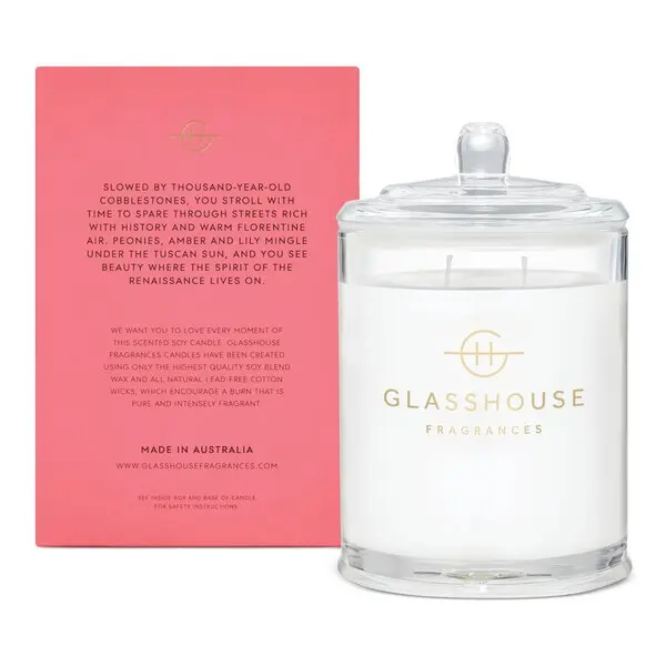 GLASSHOUSE FRAGRANCES Forever Florence 13.4 Oz Triple Scented Candle