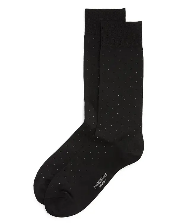 Marcoliani Lisle Pin-dot Socks - Black