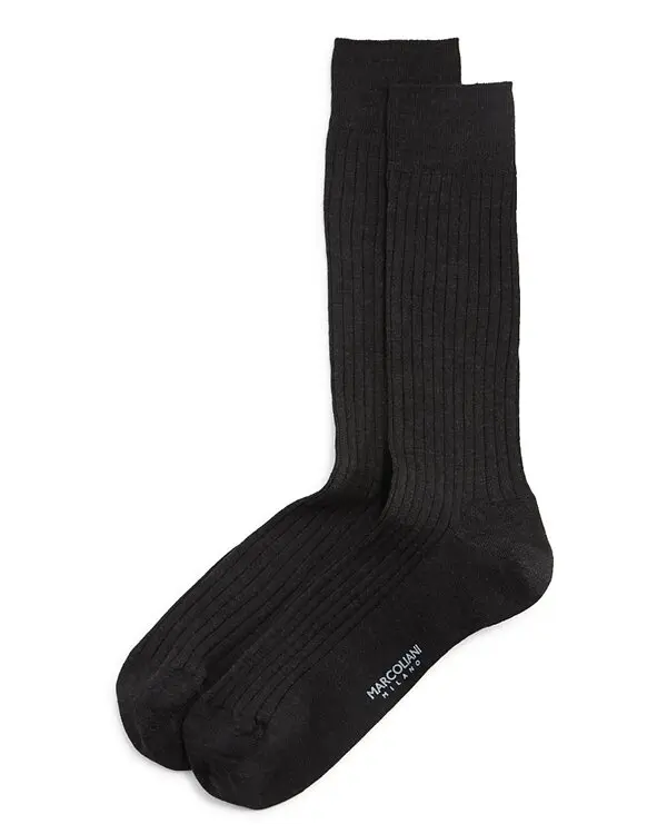 Marcoliani Ribbed Dress Socks - Charcoal
