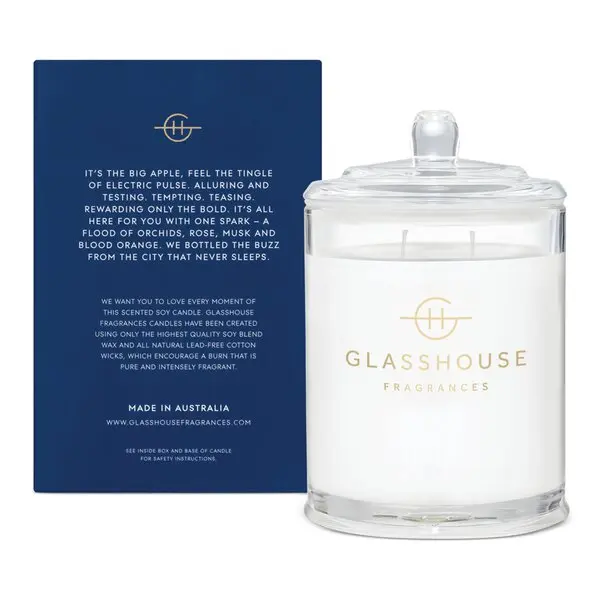 GLASSHOUSE FRAGRANCES I'll Take Manhattan 13.4 Oz Triple Scented Candle