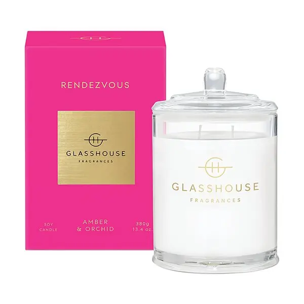 GLASSHOUSE FRAGRANCES Rendezvous 13.4 Oz Triple Scented Candle - Pink