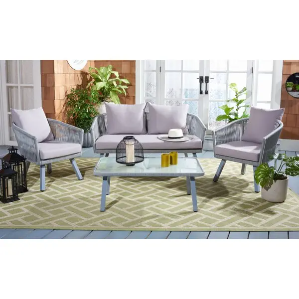 SAFAVIEH Belmi 4-piece Outdoor Rope Living Set