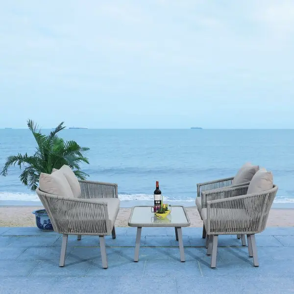 SAFAVIEH Belmi 4-piece Outdoor Rope Living Set