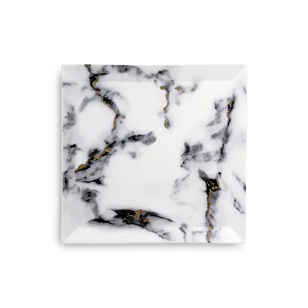 Prouna Venice Fog Matzo Plate/square Serving Platter - Marble
