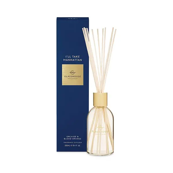 GLASSHOUSE FRAGRANCES I'll Take Manhattan 8.4 Fl. Oz. Fragrance Diffuser - Blue