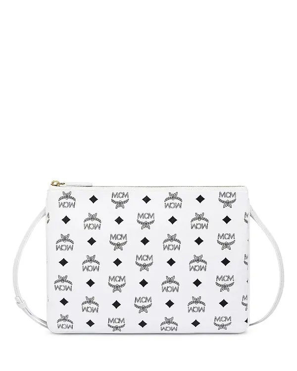 Mcm Visetos Pouch Crossbody - White