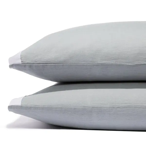 AMALIA HOME COLLECTION Stonewashed Linen King Pillowcase, Pair Exclusive - Dusty Blue