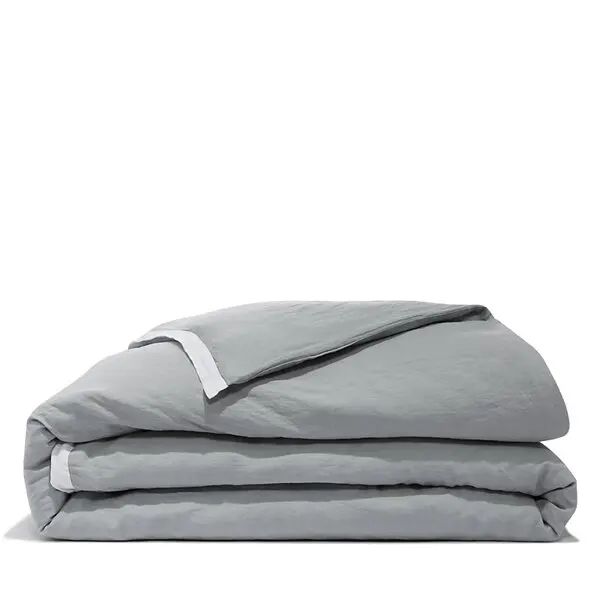 AMALIA HOME COLLECTION Stonewashed Linen Queen Duvet Cover Exclusive - Dusty Blue