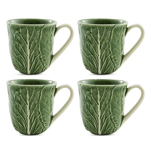 BORDALLO PINHEIRO Cabbage Leaf Mug, Set Of 4 - Green