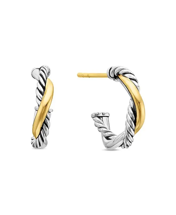 David Yurman Petite Infinity Hoop Earrings - Silver/gold