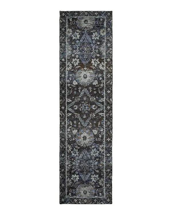 ORIENTAL WEAVERS Andorra 7124a Runner Rug, 2'6 X 12 - Navy/blue
